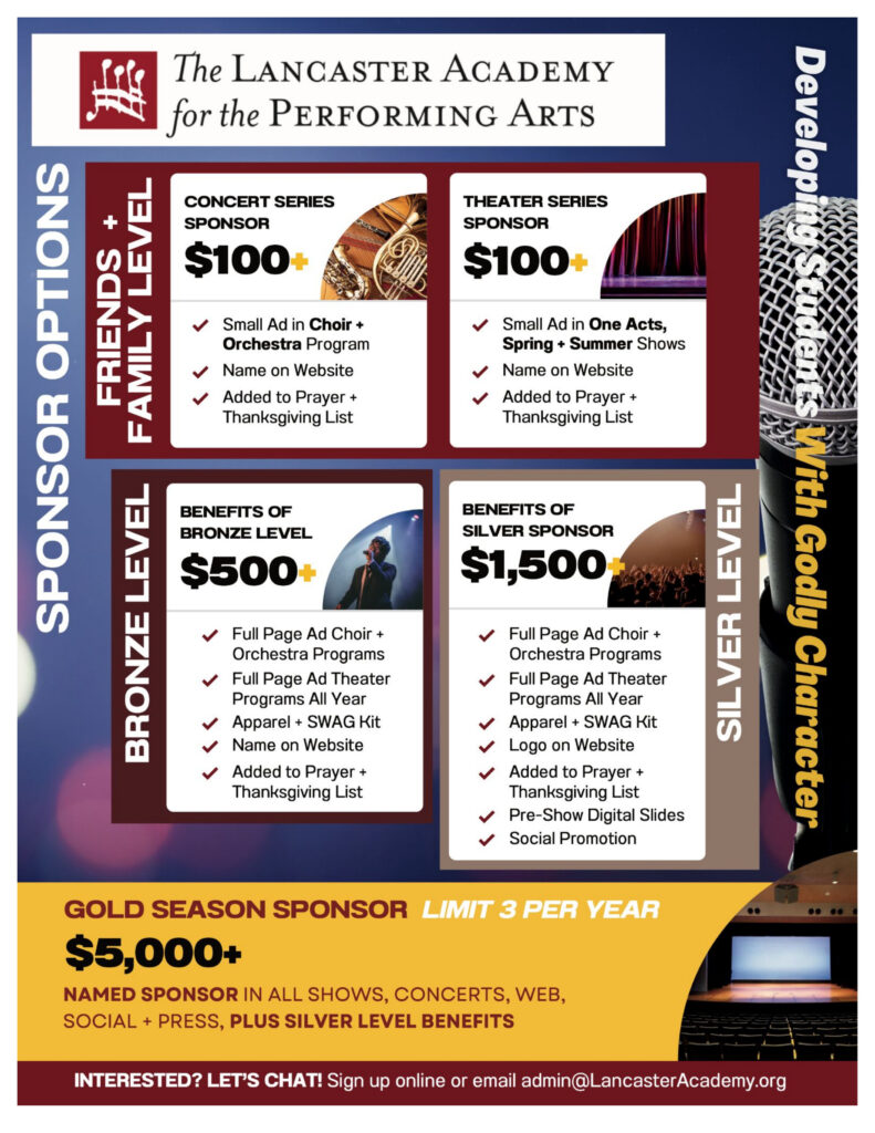 Financial Giving - The Lancaster Academy for the Performing Arts